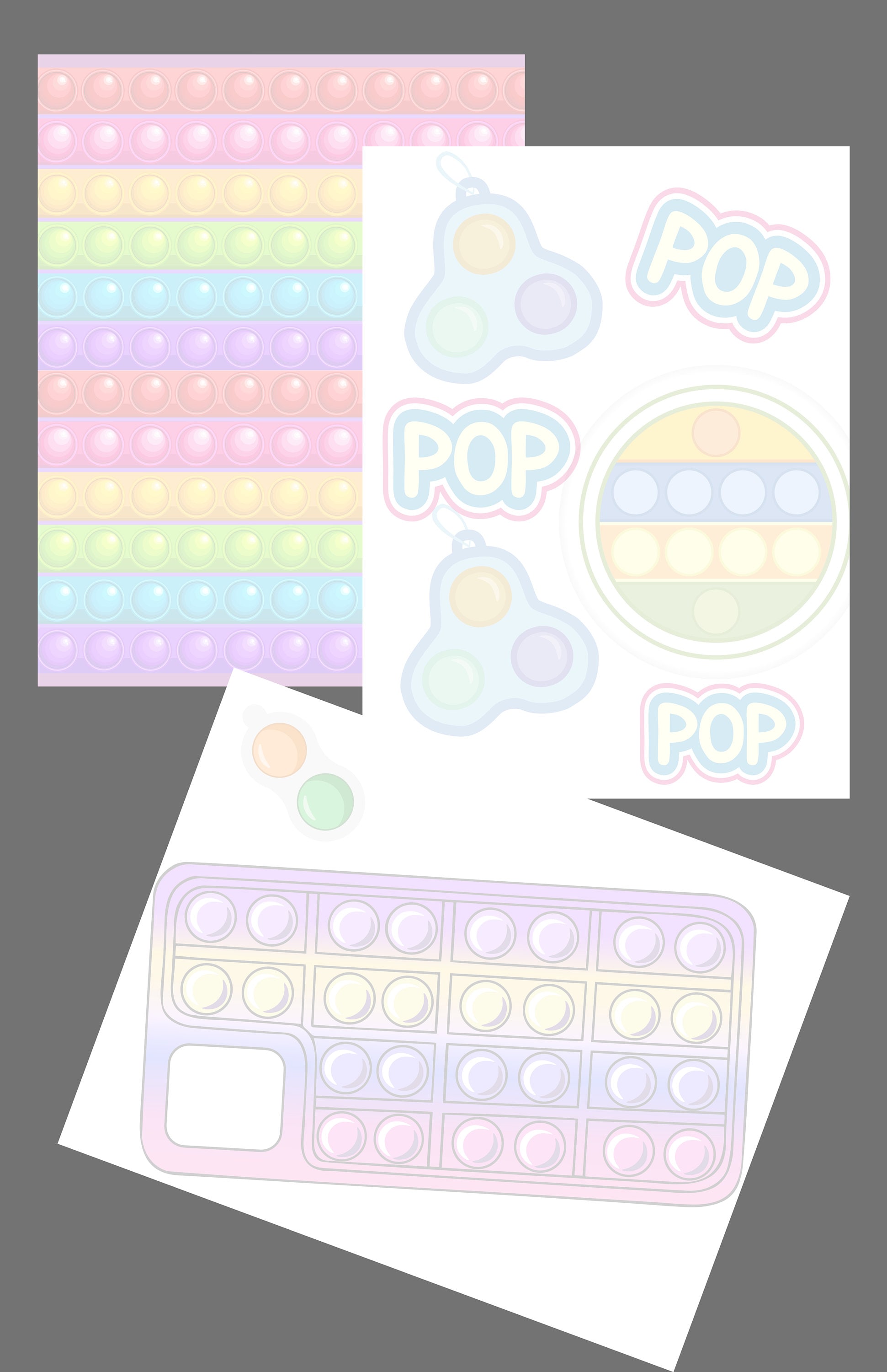 Pop It Stationary for Kids Digital Download Printable Pop It Paper ...