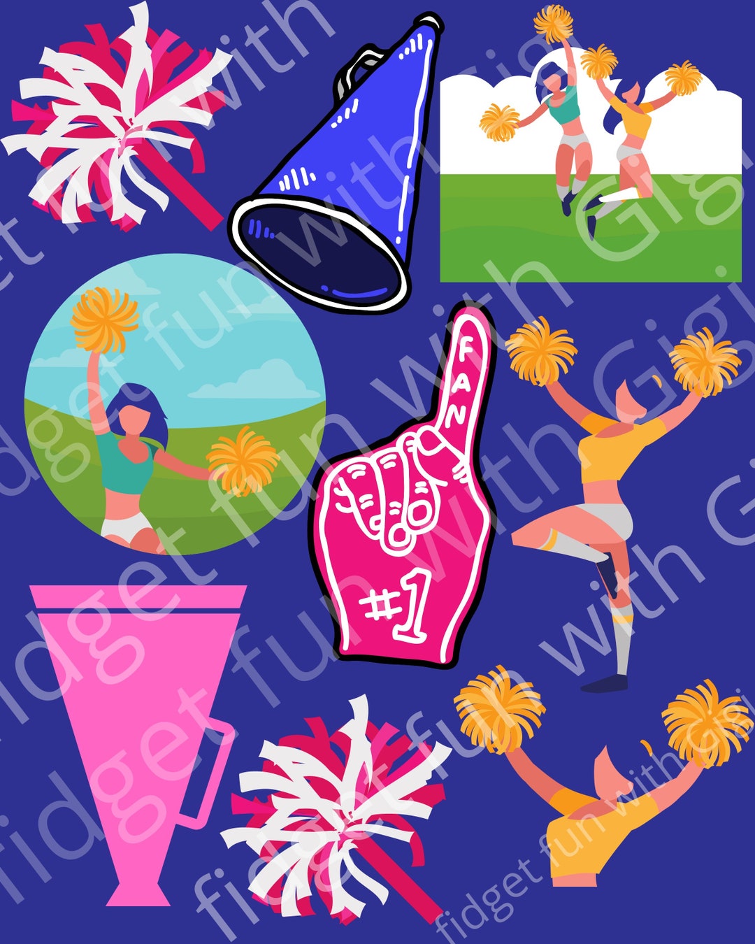 PNG Cheerleading Stickers, PNG Print and Cut Cricut Cheerleading ...