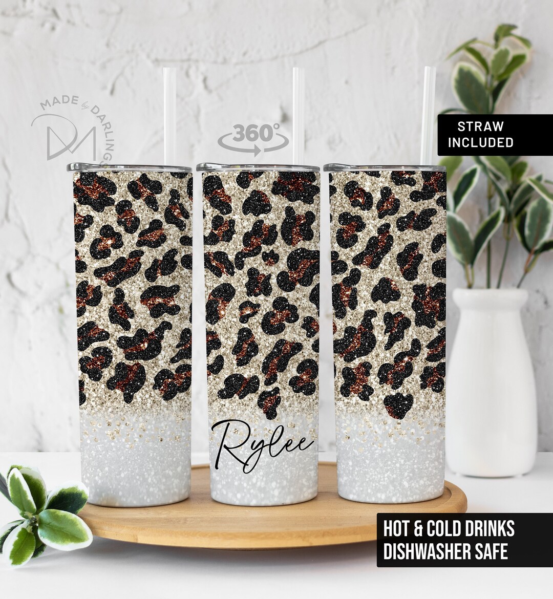 Personalized Leopard Print Tumbler: Sublimated Stainless Steel 20oz - Etsy