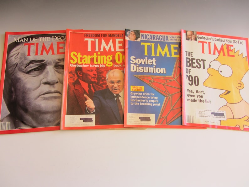 1990 TIME Magazines: 4 Featuring Mikhail Gorbachev jan 1 Feb - Etsy