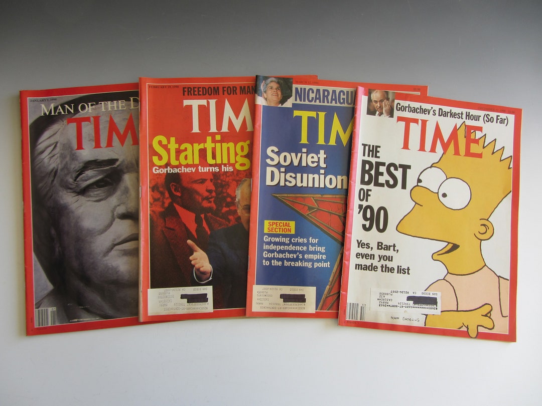 1990 TIME Magazines: 4 Featuring Mikhail Gorbachev jan 1 Feb - Etsy