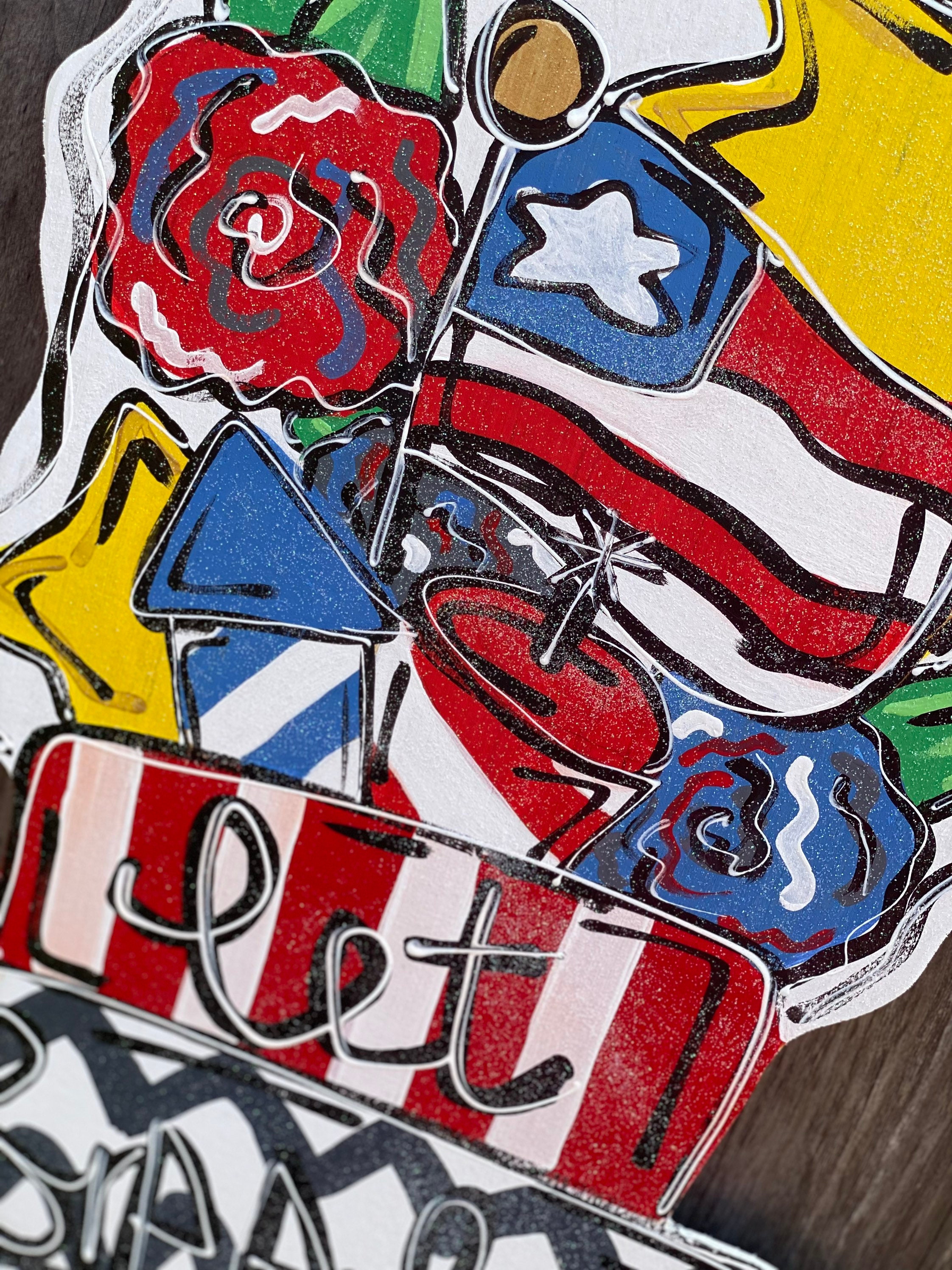 Patriotic Freedom Stack Door Hanger, July 4th Door Hanger, Let Freedom ...