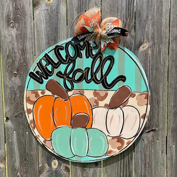 Fall Circle Door Sign - Etsy