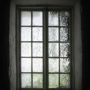 Old Gloomy Window Photo Print, Raindrops on Window Photo Print, Old ...