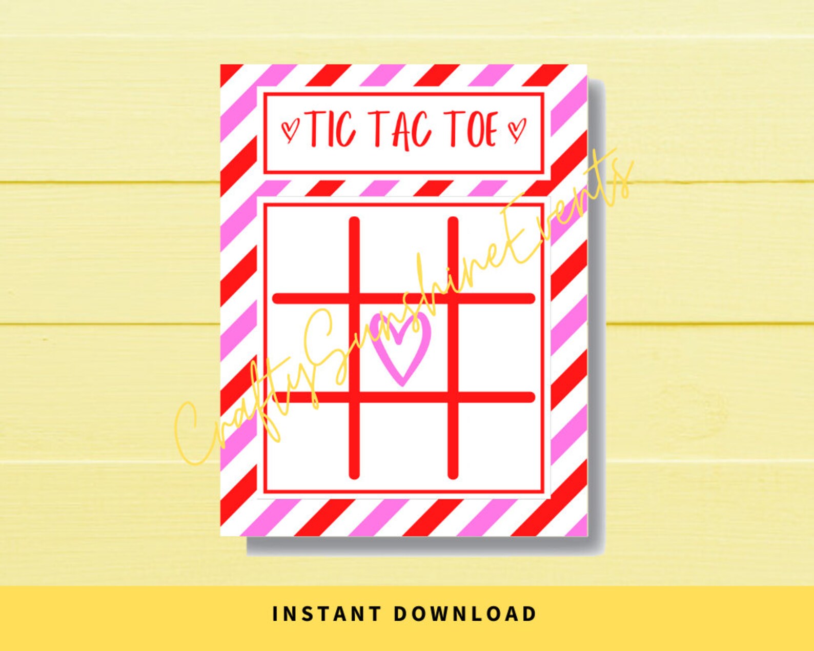 INSTANT DOWNLOAD Valentine's Day Tic Tac Toe Game Cards - Etsy