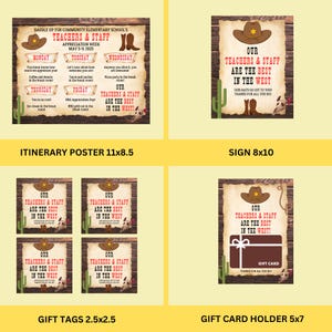 DIGITAL DOWNLOAD ONLY Western Themed Teachers & Staff Appreciation Week ...