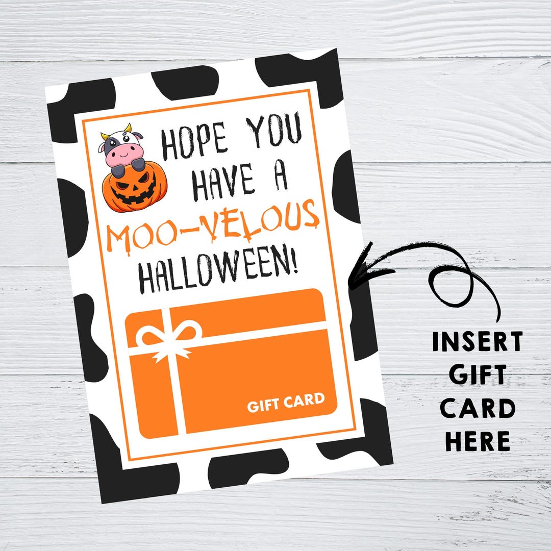 INSTANT DOWNLOAD Hope You Have A Moovelous Halloween Gift Card Holder ...