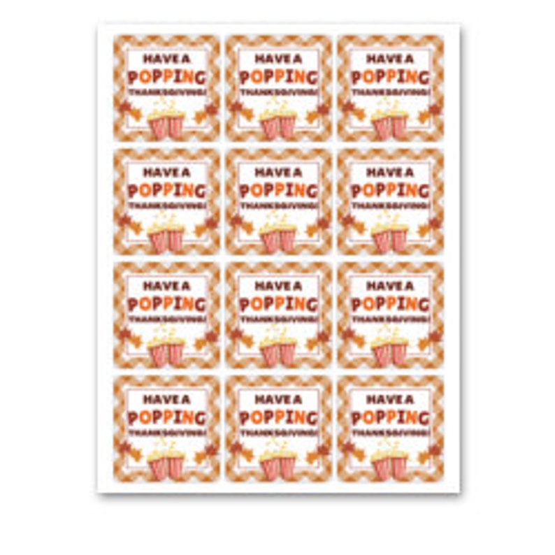 INSTANT DOWNLOAD Have A Popping Thanksgiving Square Gift Tags 2.5x2.5 ...