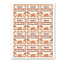 INSTANT DOWNLOAD Have A Popping Thanksgiving Square Gift Tags 2.5x2.5 ...