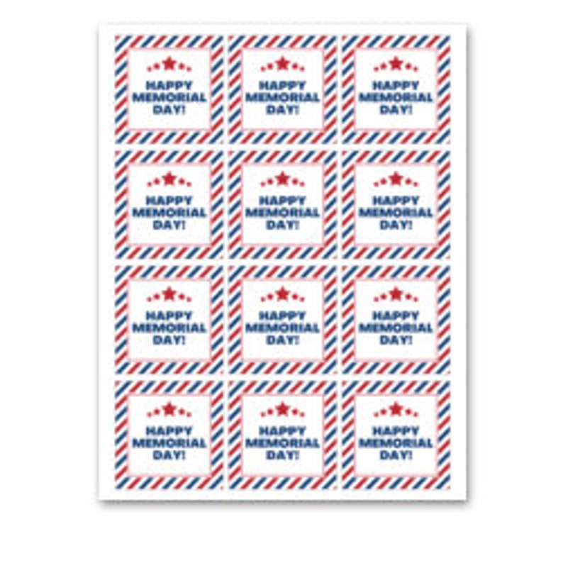 INSTANT DOWNLOAD Happy Memorial Day Square Gift Tags 2.5x2.5 - Etsy
