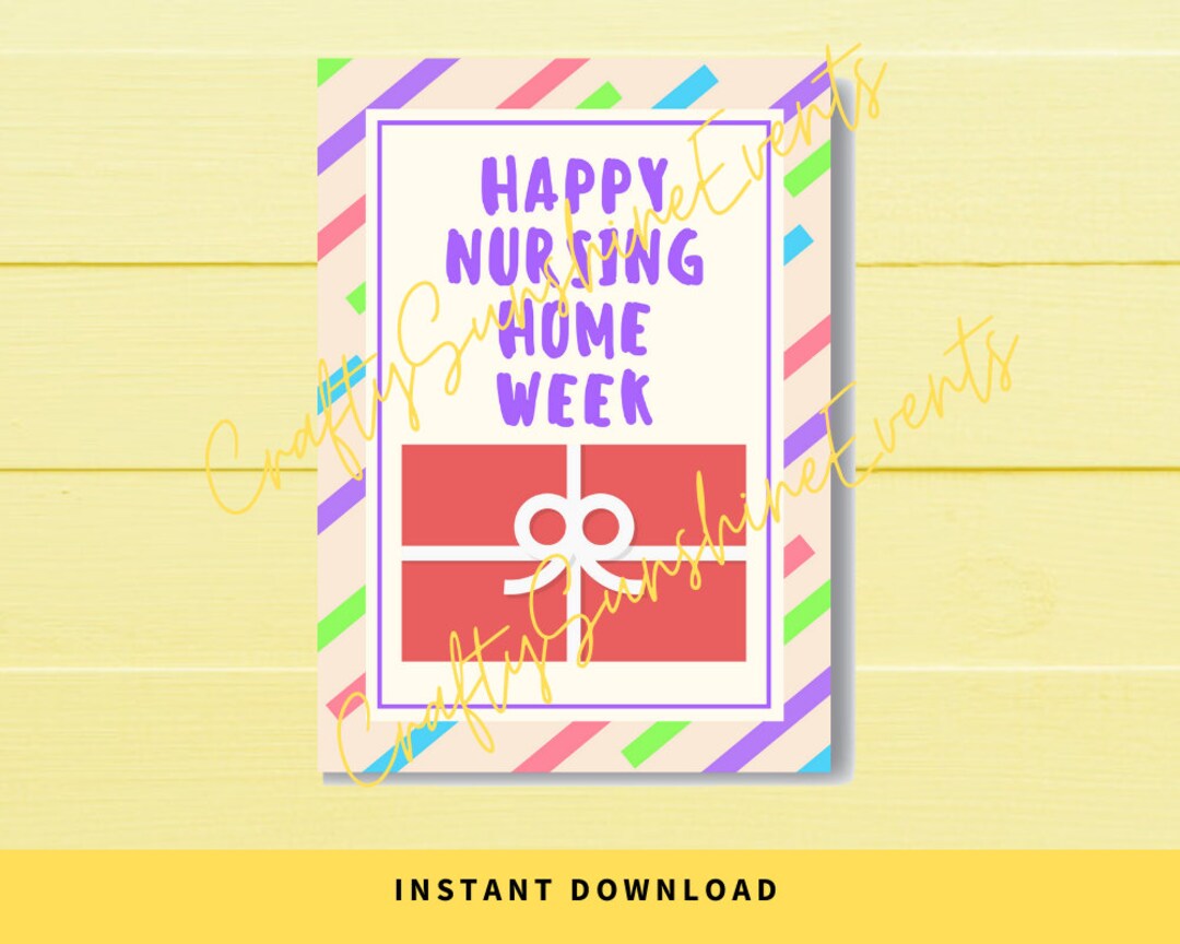 INSTANT DOWNLOAD Happy Nursing Home Week Gift Card Holder 5x7 - Etsy