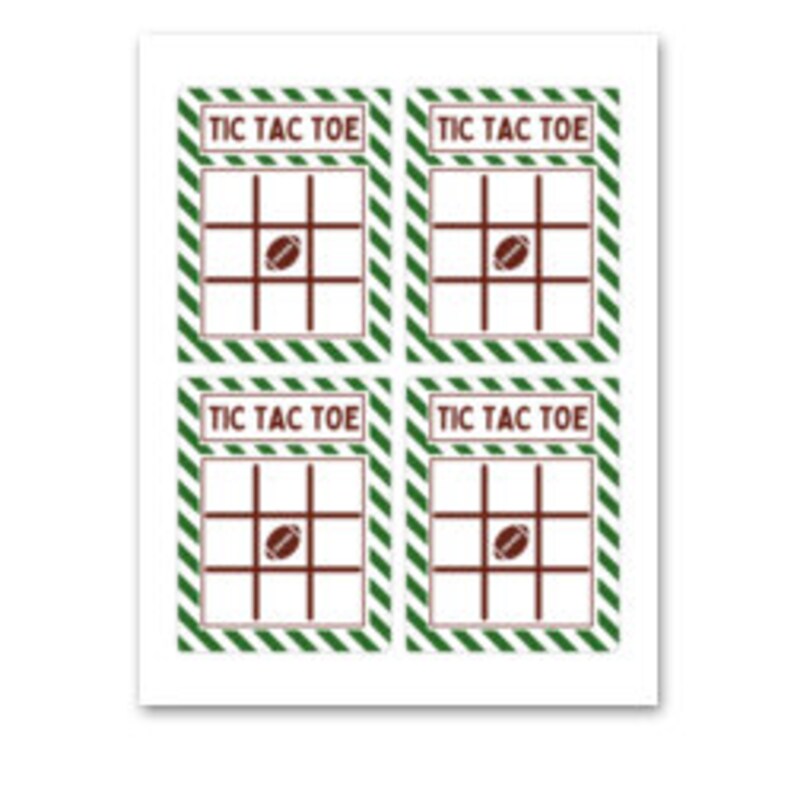 INSTANT DOWNLOAD Football Tic Tac Toe Game Cards - Etsy