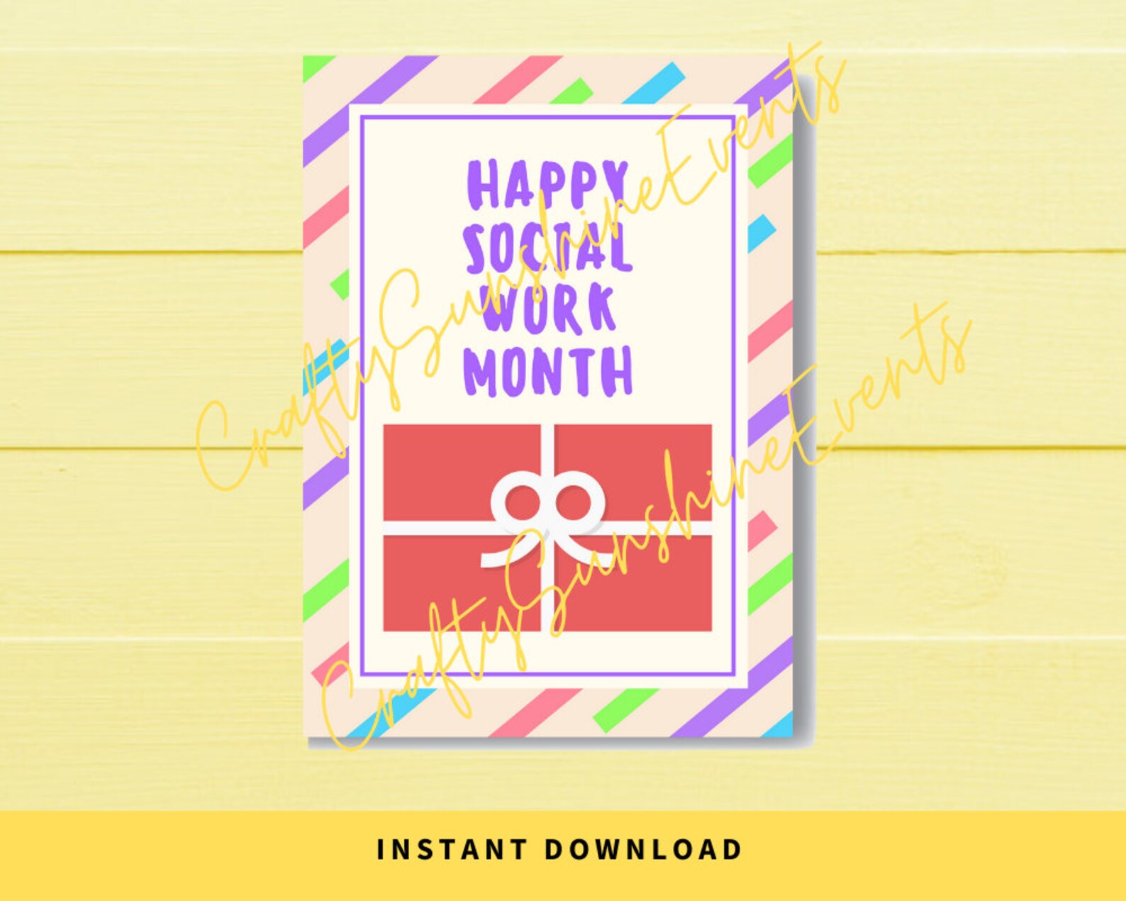 INSTANT DOWNLOAD Happy Social Work Month Gift Card Holder 5x7 - Etsy