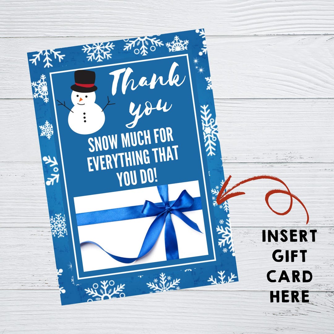 INSTANT DOWNLOAD Snowman Thank You Snow Much for Everything That You Do ...