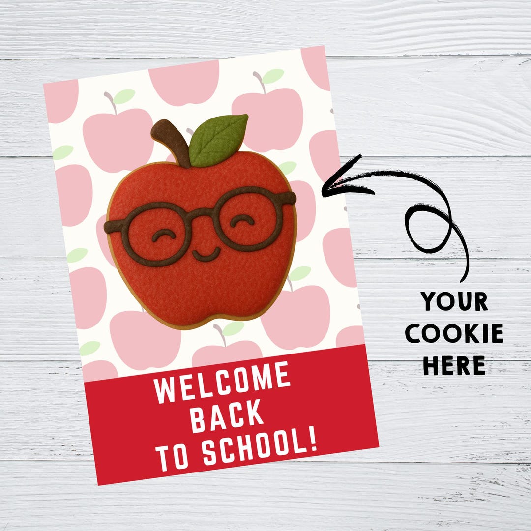 INSTANT DOWNLOAD Welcome Back to School Apple Cookie Cards 3.5x5 - Etsy