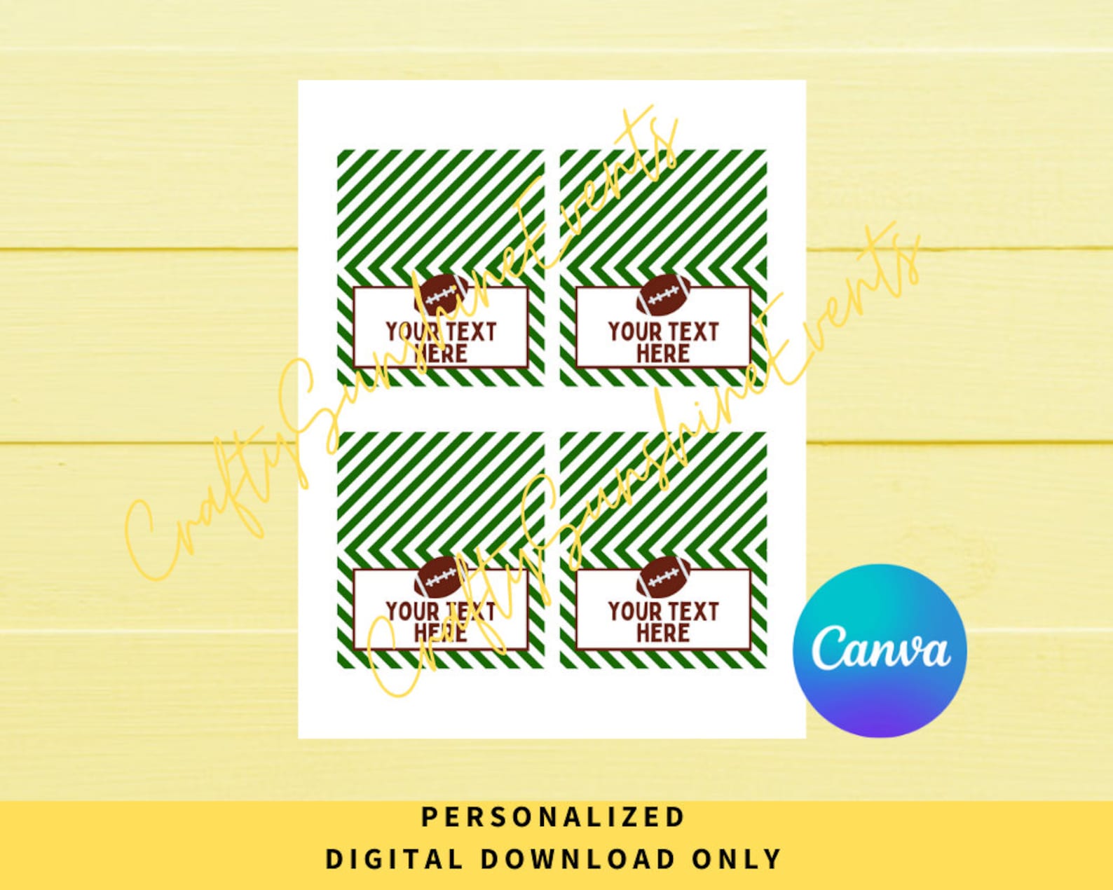 Editable Football Party Themed Food Label Tents - Etsy