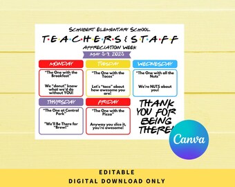 Editable Baseball Themed Teachers & Staff Appreciation Week Itinerary ...