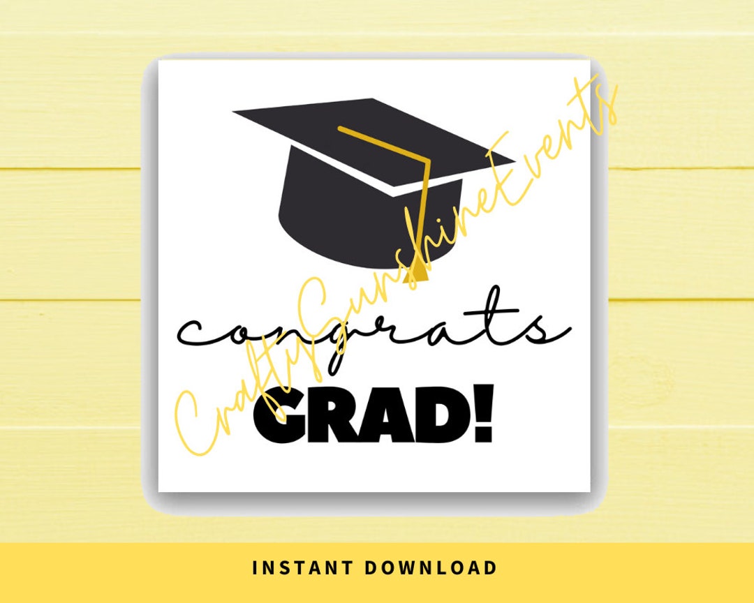 INSTANT DOWNLOAD Congrats Grad Square Gift Tags 2.5x2.5 - Etsy