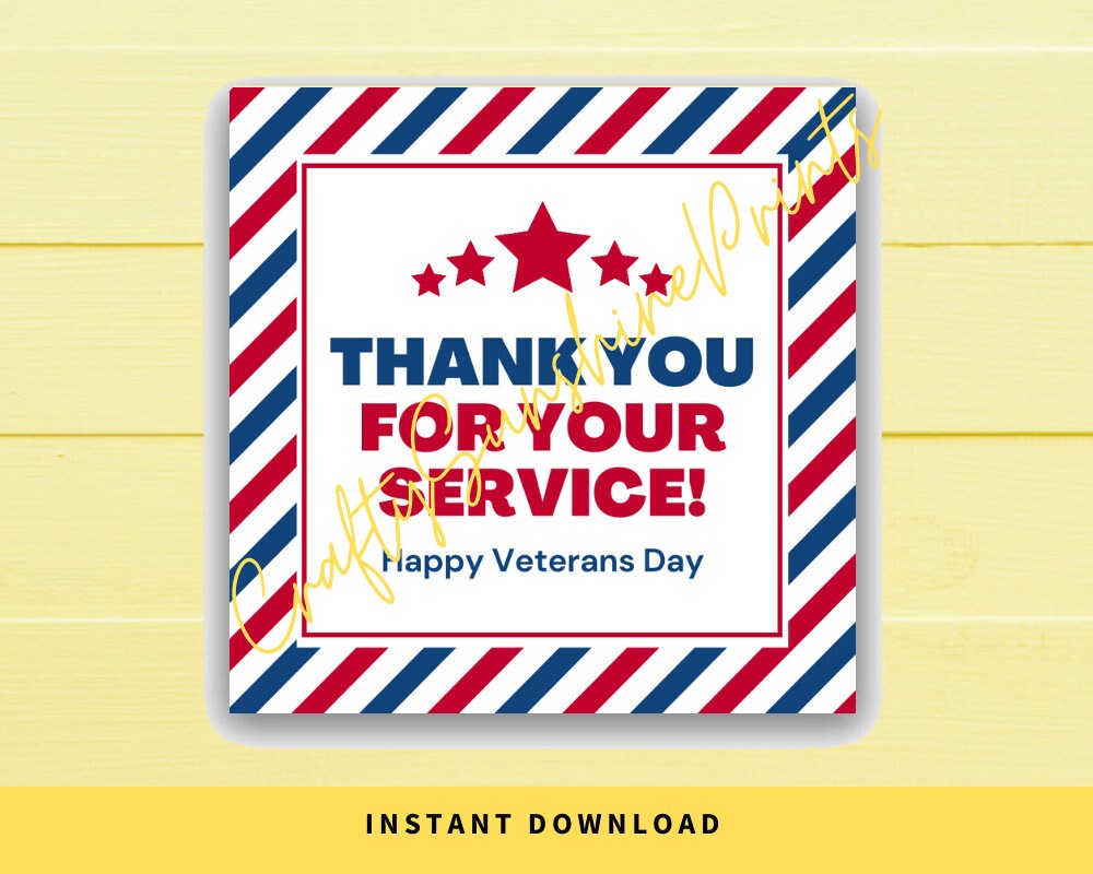 INSTANT DOWNLOAD Thank You for Your Service Happy Veterans Day - Etsy
