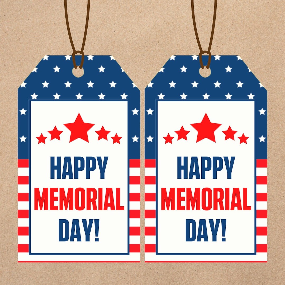 INSTANT DOWNLOAD Patriotic Happy Memorial Day Gift Tags - Etsy