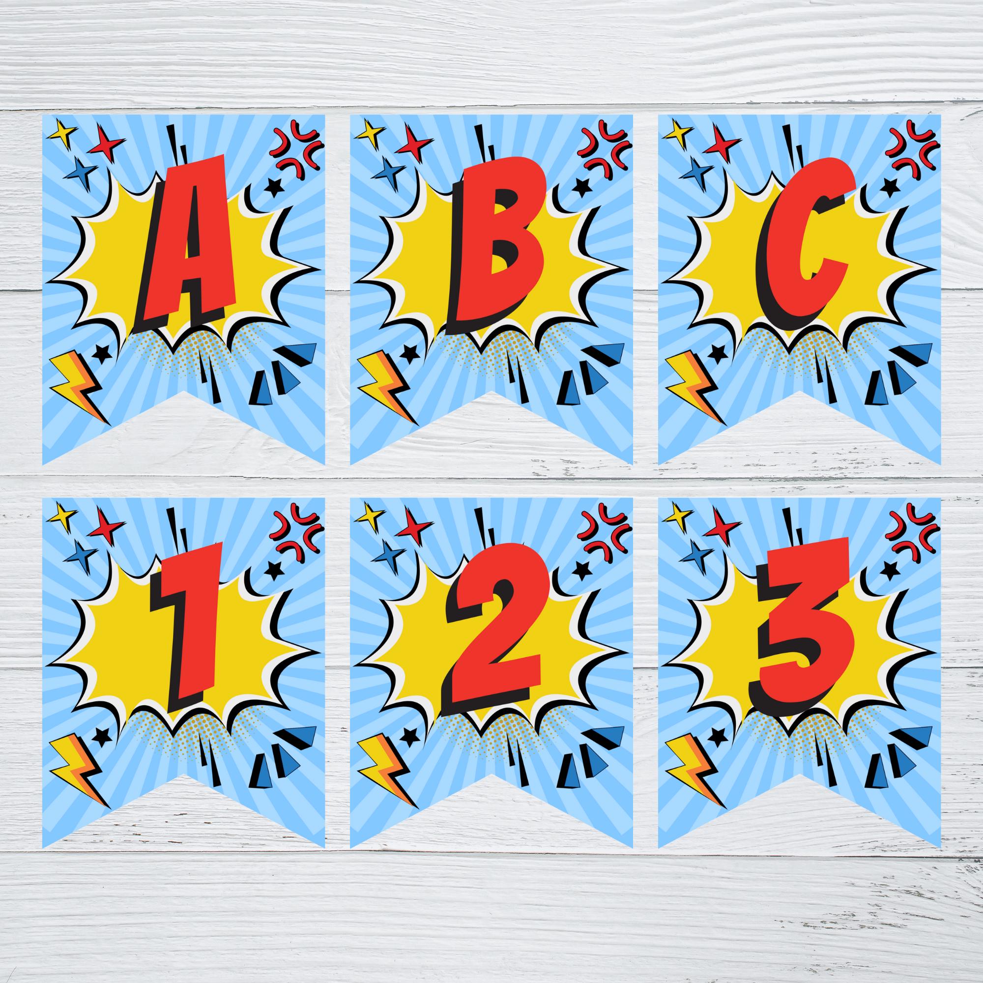 INSTANT DOWNLOAD Printable Superhero Themed Banner 5x6 - Etsy
