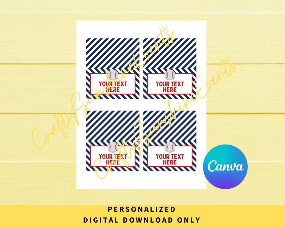 Editable Baseball Party Themed Food Label Tents - Etsy