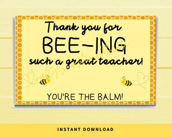 INSTANT DOWNLOAD Thank You for Bee-ing Such A Great Nurse Lip | Etsy