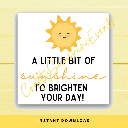 Something to Brighten Your Day Gift Tags Square Tag Sunshine - Etsy