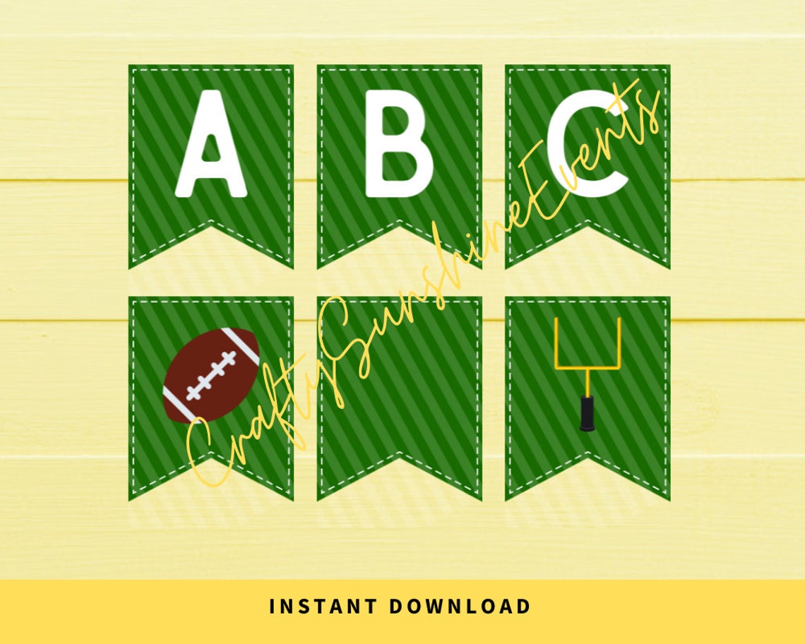 INSTANT DOWNLOAD Football Themed Banner 5x6 - Etsy