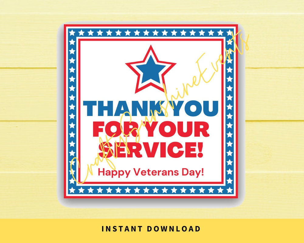 INSTANT DOWNLOAD Thank You for Your Service Happy Veterans Day - Etsy