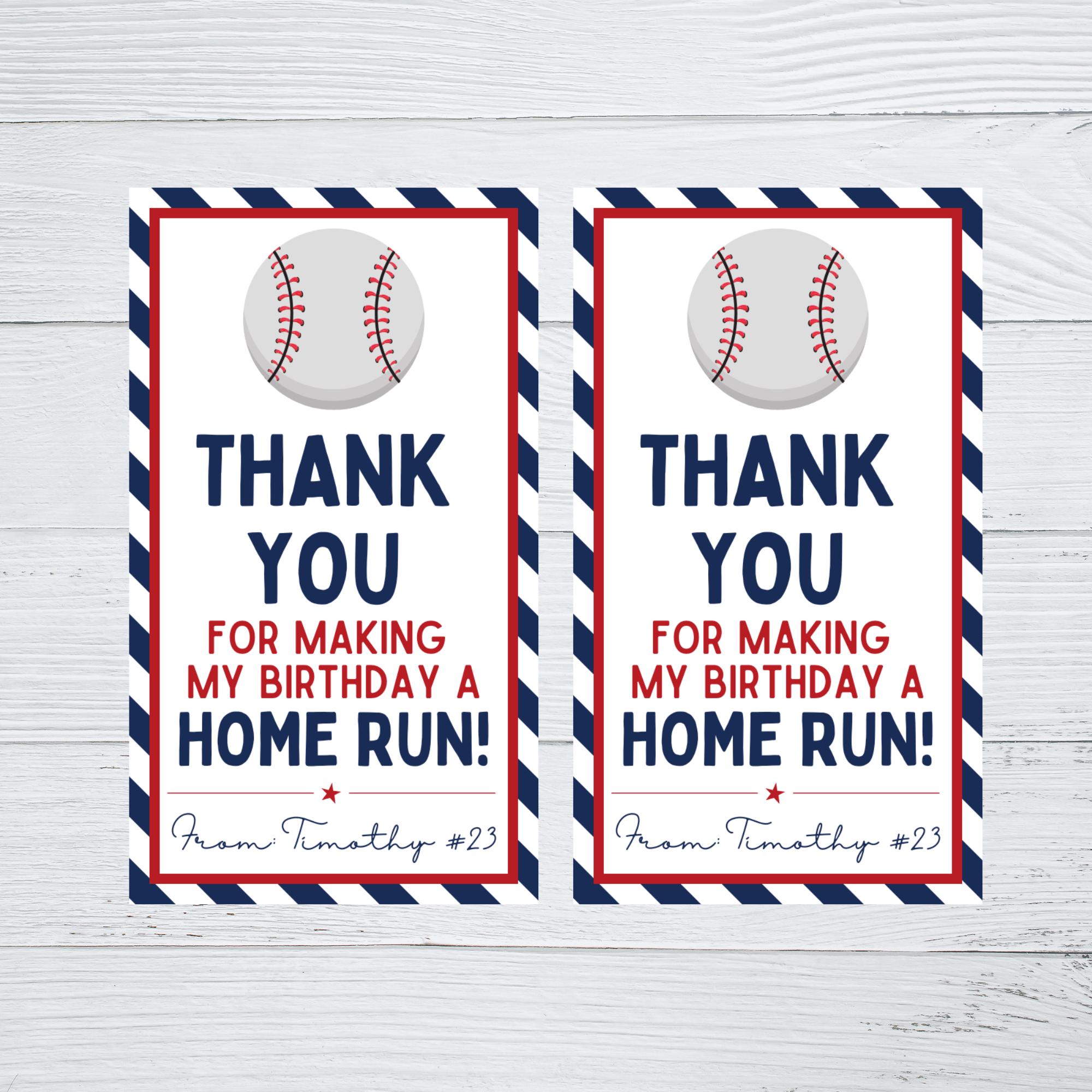 DIGITAL DOWNLOAD ONLY Personalized Baseball Theme Thank You for Making ...