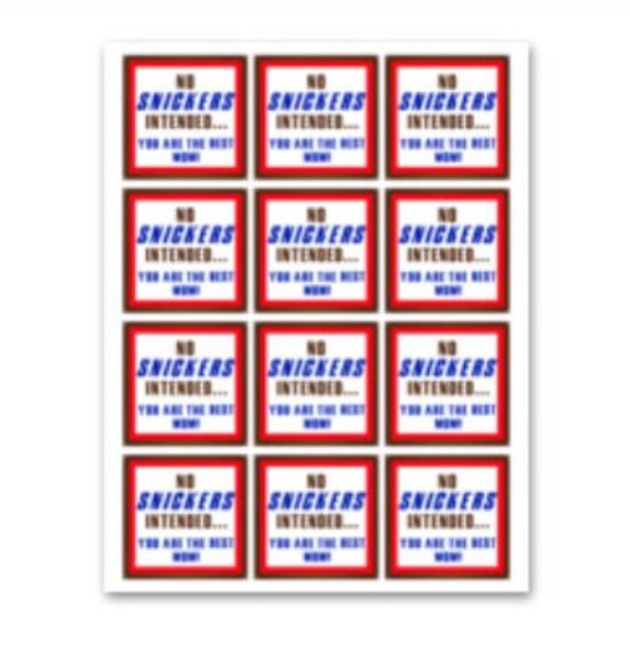 Papercraft Printable No Snickers Intended INSTANT DOWNLOAD Snickers ...