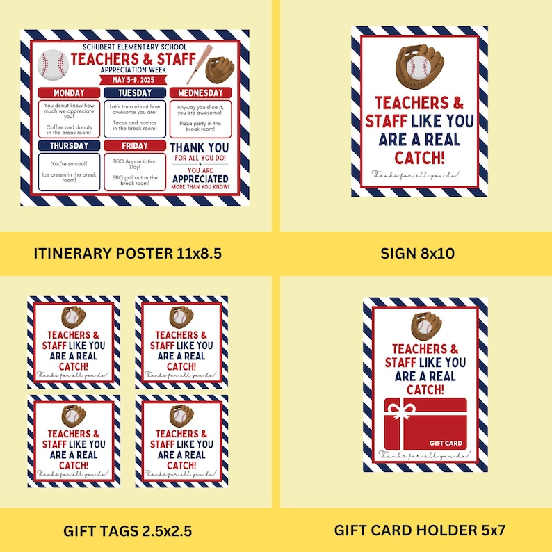 Editable Baseball Teacher Appreciation Bundle – Instant Download ...