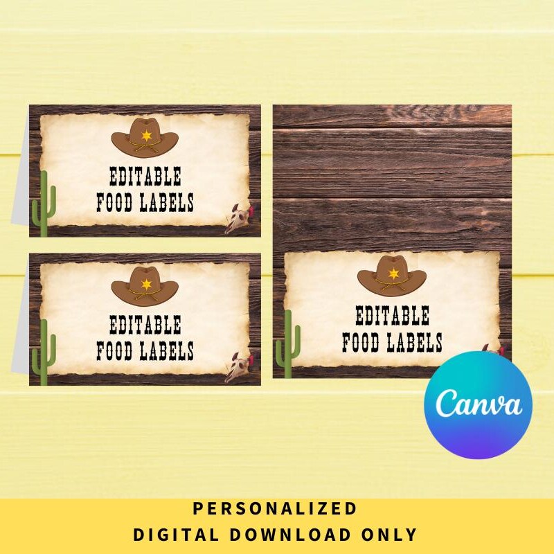 Western Food Label - Etsy