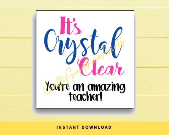 INSTANT DOWNLOAD It's Crystal Clear You're an Amazing - Etsy