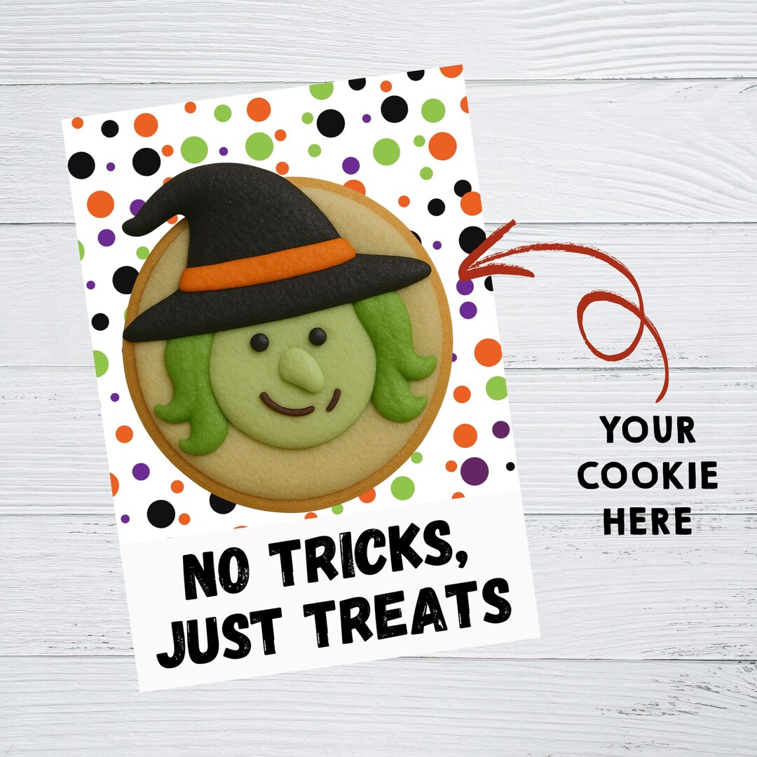 INSTANT DOWNLOAD No Tricks, Just Treats Halloween Cookie Cards 3.5x5 - Etsy