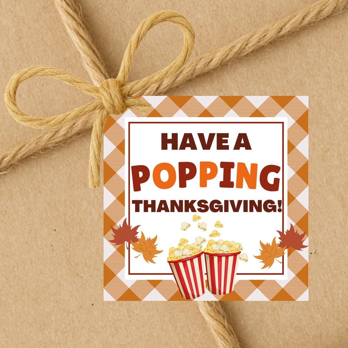 INSTANT DOWNLOAD Have A Popping Thanksgiving Square Gift Tags 2.5x2.5 ...