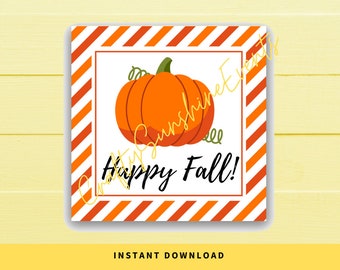 Happy Fall 2 Cookie Tags/ Thanksgiving Autumn Tags/ - Etsy