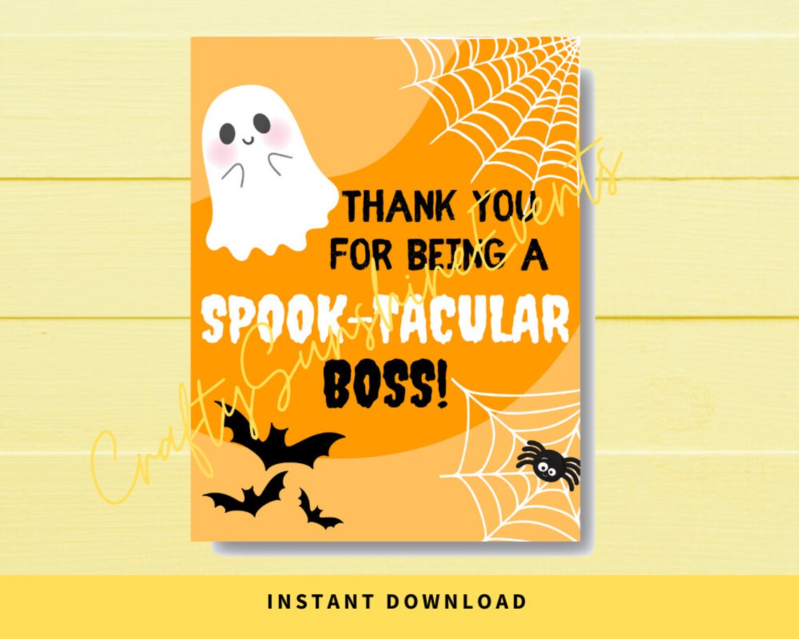 INSTANT DOWNLOAD Thank You for Being A Spooktacular Boss Sign 8.5x11 - Etsy