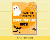 INSTANT DOWNLOAD Thank You for Being A Spooktacular Boss Sign - Etsy