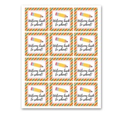 INSTANT DOWNLOAD Welcome Back to School Square Gift Tags 2.5x2.5 - Etsy
