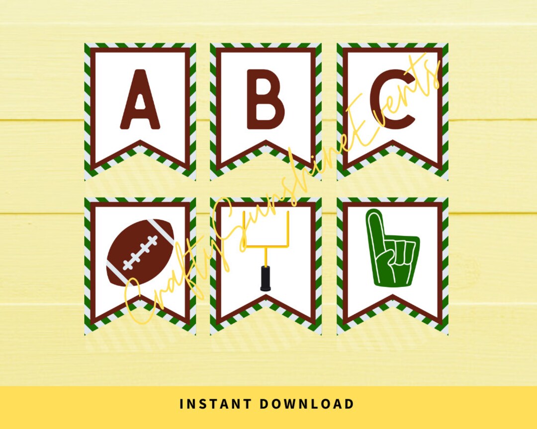Printable Football Themed Banner 5x6 - Etsy
