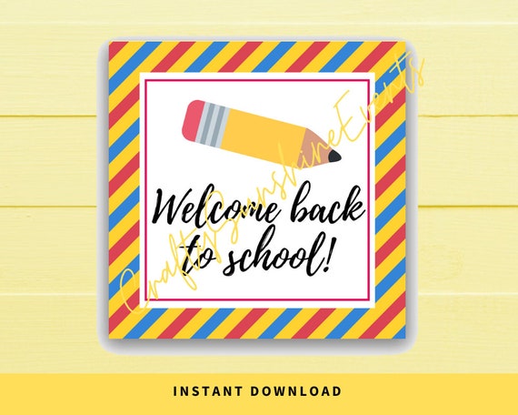 INSTANT DOWNLOAD Welcome Back to School Square Gift Tags - Etsy