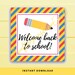 INSTANT DOWNLOAD Welcome Back to School Square Gift Tags 2.5x2.5 - Etsy