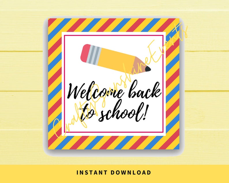 INSTANT DOWNLOAD Welcome Back to School Square Gift Tags 2.5x2.5 - Etsy