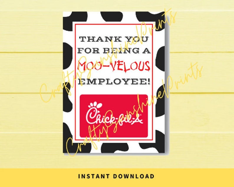 INSTANT DOWNLOAD Thank You for Being A Moo-velous Employee - Etsy