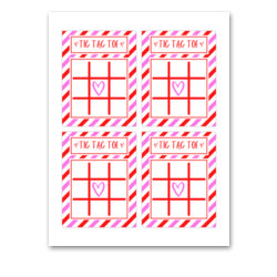 INSTANT DOWNLOAD Valentine's Day Tic Tac Toe Game Cards - Etsy