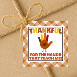 INSTANT DOWNLOAD Thankful for the Hands That Teach Me Thanksgiving ...