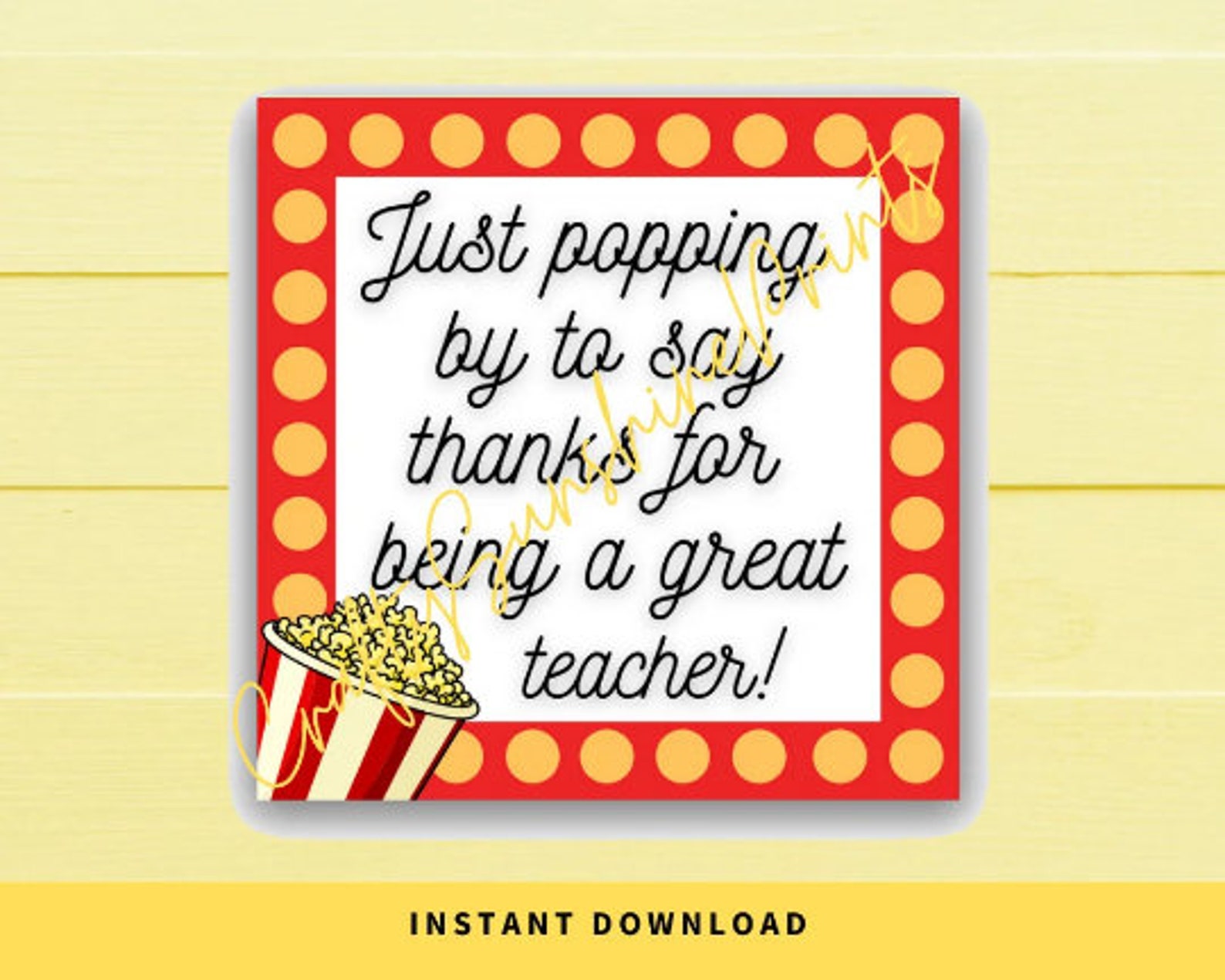 INSTANT DOWNLOAD Just Popping by to Say Thanks for Being A - Etsy Australia