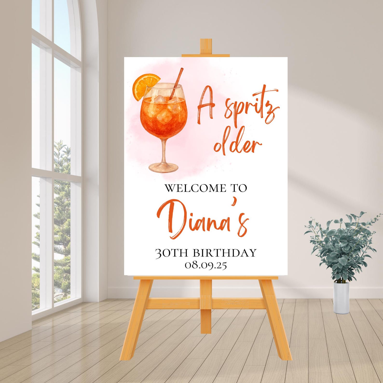 Editable Aperol Spritz Birthday Welcome Sign | A Spritz Older | Instant ...